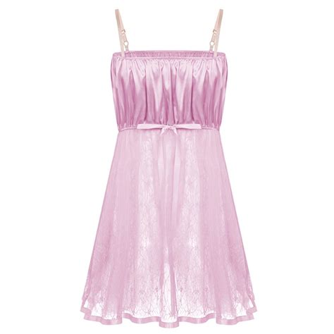 Mens Lingerie Sexy Gay Male See Through Lace Sissy Dress Sissy Dress