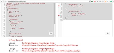json schema validator not validating all items of an array but only the