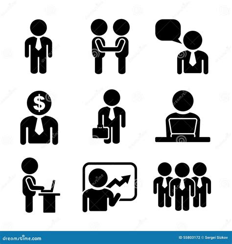 Business And Office People Icon Set Stock Vector Illustration Of