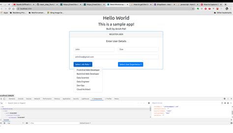 javascript how to get the data from dropdown component