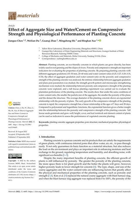 Pdf Effect Of Aggregate Size And Water Cement On Compressive Strength