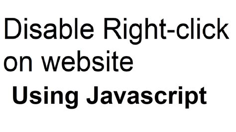 disable right click on your website using javascript youtube