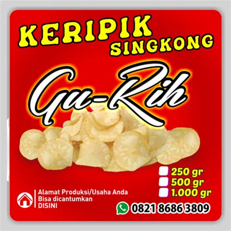 Stiker Label Keripik Singkong Layanan Design Dan Jasa Cetak Hibrida Print