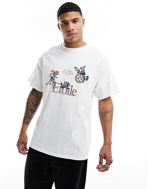 Asos Design Oversized T Shirt With Floral Back Print In White Asos