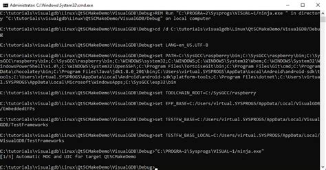 using cmake to build qt projects for linux visualgdb tutorials