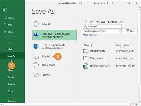 how to save in excel customguide