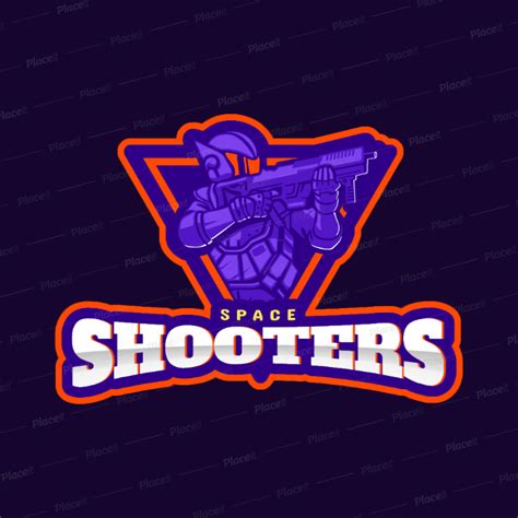 Placeit Gaming Logo Maker Featuring A Space Shooter Character