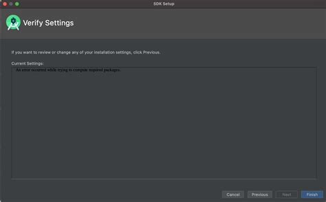 error during android sdk installation 2020 3 1 mac m1 ides support