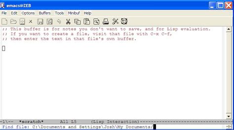 delete whatever is there currently and put in the filename ~ emacs