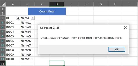 how to properly count visible rows in vba excel stack