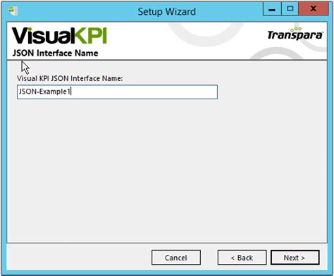 install and configure json interface transpara