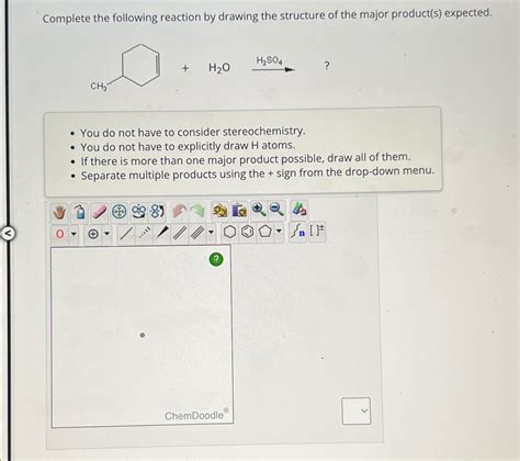 Solved Draw Structure Of The Major Product Expected