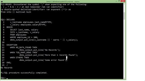 oracle pl sql exception handling youtube