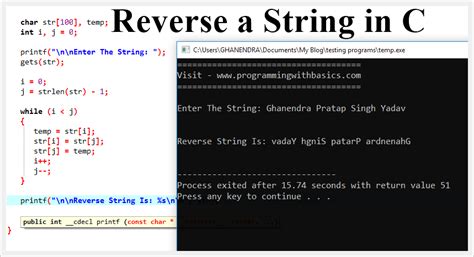 program to reverse a string in c using loop recursion