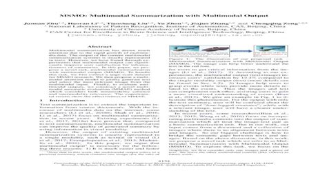 Pdf Msmo Multimodal Summarization With Multimodal Output · Figure 1