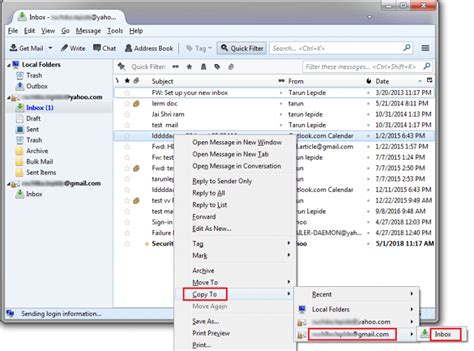 how to export thunderbird emails to gmail