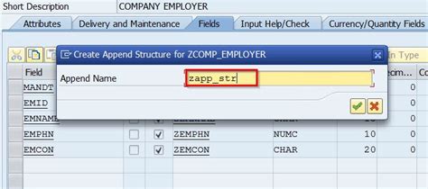 how to create append structure in sap abap