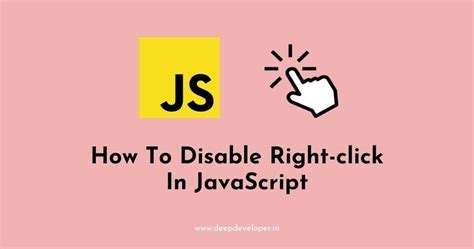 How To Disable Right Click In Javascript Deepdeveloper