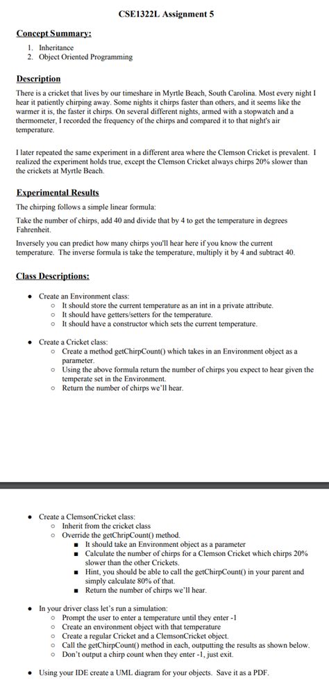 solved cse1322l assignment 5 concept summary 1 inheritance