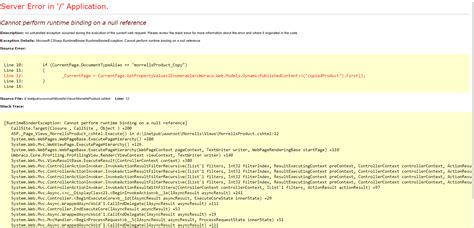 c cannot perform runtime binding on a null reference umbraco stack