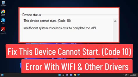 fix this device cannot start code 10 error with wifi and other drivers