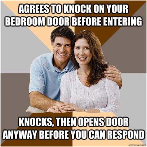 Agrees To Knock On Ypur Bedroom Door Before Entering Knocks Then