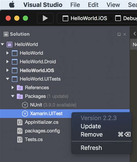 creating ui tests for xamarin forms