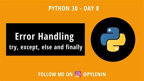 python error handling python 30 day 8 for beginners youtube