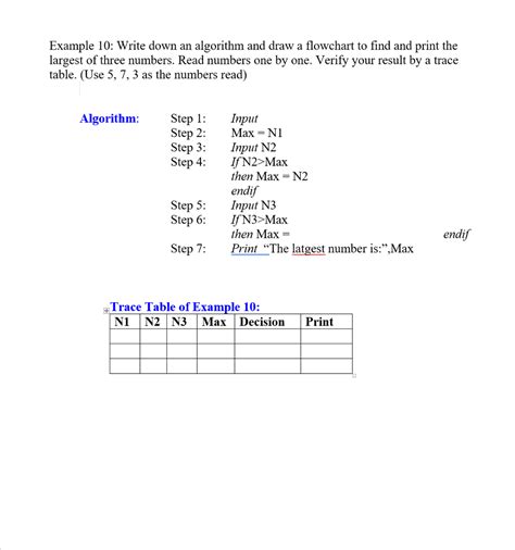 solved example 10 write down an algorithm and draw a flo