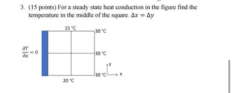Solved 3 15 Points For A Steady State Heat Conduction In