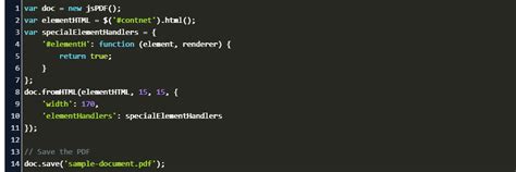 javascript print div to pdf code example