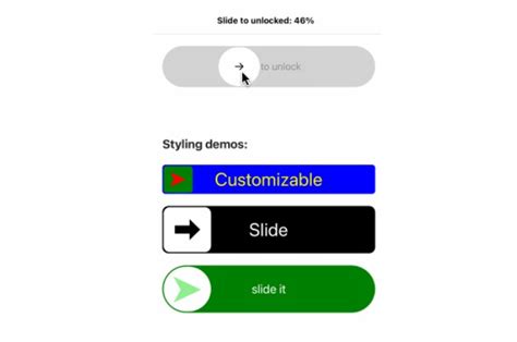 a nativescript vue component for slide to unlock