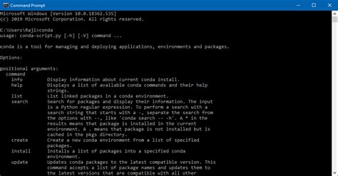 conda is not recognized as internal or external command