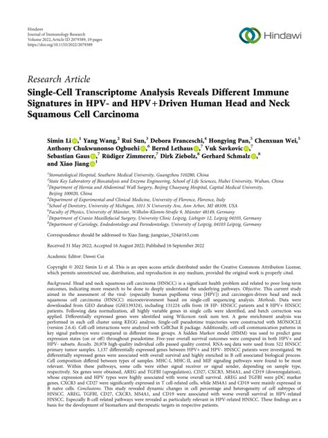 Pdf Single Cell Transcriptome Analysis Reveals Different Immune