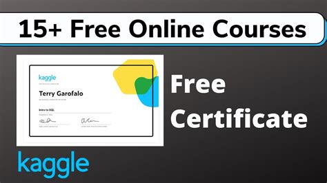 kaggle free courses with certificate 2022 updated youtube