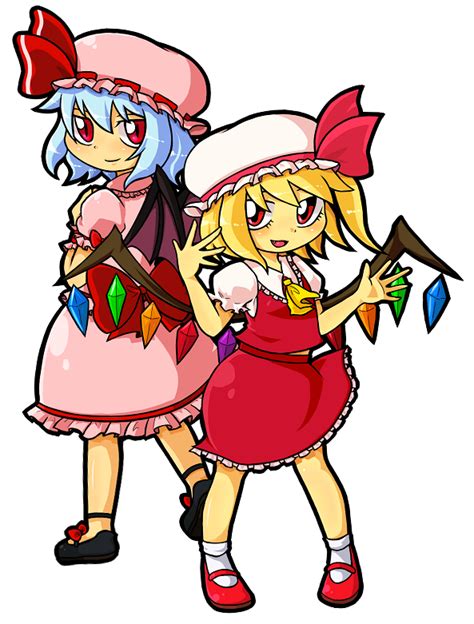 Safebooru Bat Wings Blonde Hair Blue Hair Fang Flandre Scarlet Hat