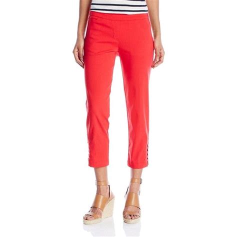 Slim Sation Womens Pull On Solid Crop Pant With Real Front And Back
