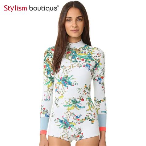 One Piece Swimsuit 2018 Floral Printed Rash Guard Surfing Swimwear