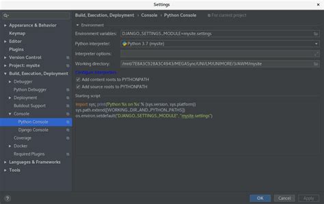 python modulenotfounderror no module named mysite