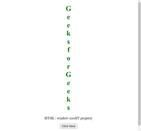 html dom window scrolly property geeksforgeeks