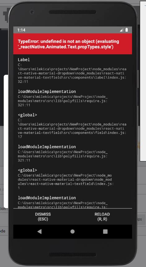 react native typeerror undefined is not an object reactnative