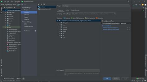 flutter error entrypoint isn t within the current project stack