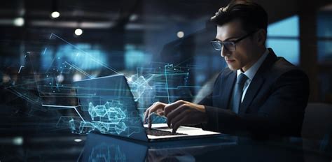 Premium Ai Image Cybersecurity Expert Analyst Working On His Laptop