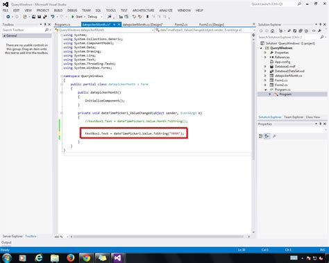 how to get month from datetimepicker using window application c