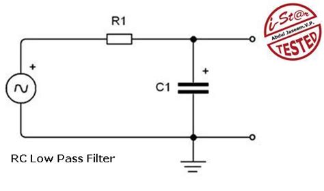 simple rc low pass filter circuit diagram with frequency