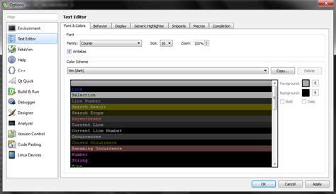 qt creator color scheme stack overflow