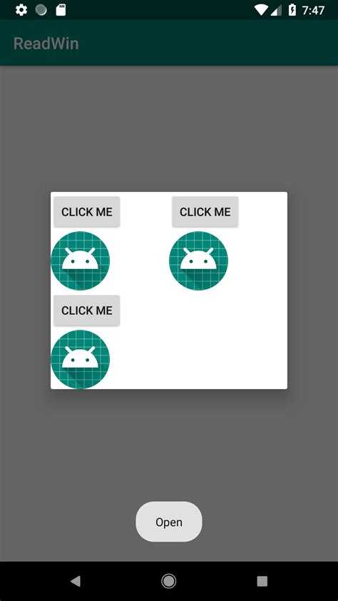 android how to create dialog with gridlayout stack