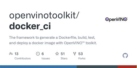 github openvinotoolkit docker ci the framework to generate a