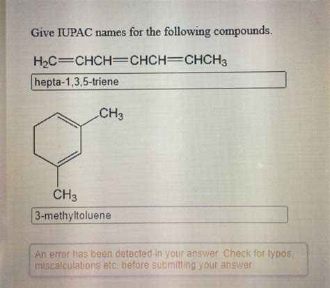 Solved Give Iupac Names For The Following Compounds