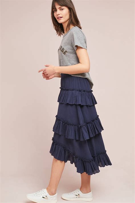 Avisa Ruffled Skirt Anthropologie Ruffle Skirt Skirts Fashion